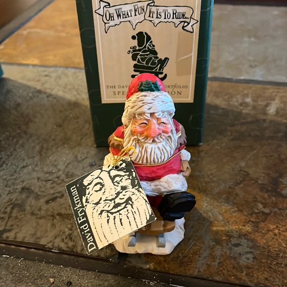 David Frykman | Accents | David Frykman Santa On Sleigh All Wood Carved ...